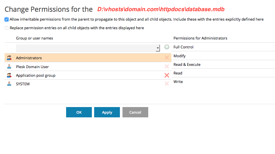 Using A Microsoft Access Mdb Database In Windows Plesk Knowledgebase Signetique It Pte Ltd